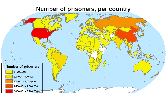Number of prisoners per country | Prison Policy Initiative