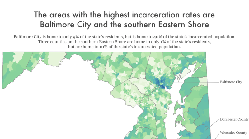 The areas with the highest incarceration rates [in Maryland ...