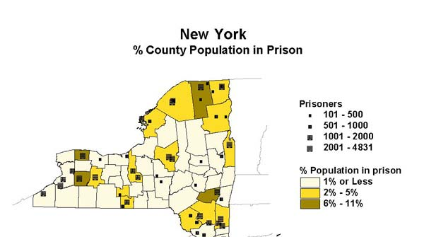 New York State: Percent of each county's reported population ...